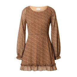 NA-KD Kleid 'Pamela x NA-KD' Damen Gr&ouml;&szlig;e 32 beige / braun Winterkleid
