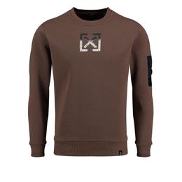 Key Largo Sweatshirt 'ELECTION' Herren Gr&ouml;&szlig;e L braun / schwarz / wei&szlig;