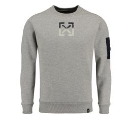 Key Largo Sweatshirt ' ELECTION' Herren Gr&ouml;&szlig;e XXXL grau / schwarz / silber