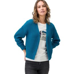 Strickjacke Zero "Zero kurz Grobstrick" Gr. L, blau (new seaport) Damen Strickjacken Plainohne Details