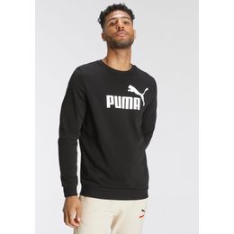 Langarmshirt Puma "ESS BIG LOGO CREW TR" Gr. M, schwarz (Puma schwarz), Herren, Sweatware, Obermaterial: 68% Baumwolle, 32% Polyester, bedruckt, Shirts