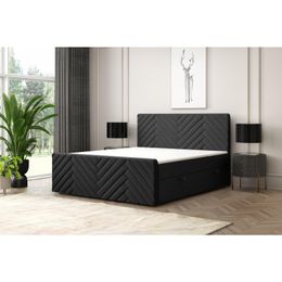 M-Punkt GmbH Boxspringbett GENF Fu&szlig;teil mit Bettkasten 180 x 200 cm Schwarz- versch. Ausf&uuml;hrungen