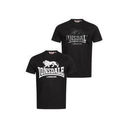 Lonsdale Herren T-Shirt normale Passform Doppelpack KELSO