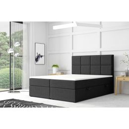 M-Punkt GmbH Boxspringbett NEAPEL mit Bettkasten 180 x 200 cm Schwarz - versch. Ausf&uuml;hrungen