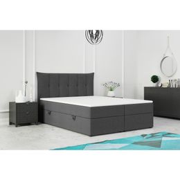 M-Punkt GmbH Boxspringbett PADUA mit Bettkasten 180 x 200 cm Anthrazit - versch. Ausf&uuml;hrungen