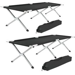 TecTake&reg; 2er Set Feldbett, mit Aluminiumgestell, Belastbarkeit 150 kg, 190 x 70 x 45 cm