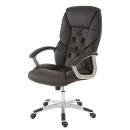 MCW Profi-B&uuml;rostuhl H42 XXL, Chefsessel Drehstuhl, 150kg belastbar Kunstleder ~ braun