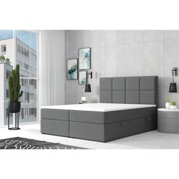M-Punkt GmbH Boxspringbett NEAPEL mit Bettkasten 180 x 200 cm Anthrazit - versch. Ausf&uuml;hrungen