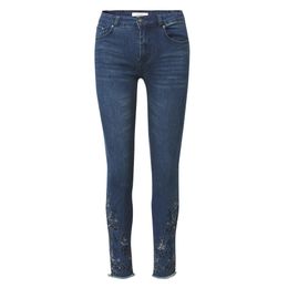 Koroshi Jeans Damen Gr&ouml;&szlig;e 30/31 beige / navy / blue denim