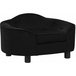 vidaXL - Hundesofa Schwarz 67x47x36 cm Plüsch