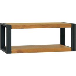 vidaXL - Wand-Badregal 90x45x35 cm Massivholz Teak