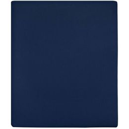 vidaXL - Spannbettlaken Jersey Marineblau 140x200 cm Baumwolle