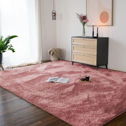 Hochflor Teppich sofi Farbe: Altrosa, Größe: 230 x 160 cm Teppich Hochflorteppich Flor Wohnzimmer - Home Deluxe