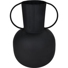 Eglo - living Metallvase Miouski, minimalistische Deko Vase mit Griff, Dekovase für Wohnzimmer, Blumenvase aus Metall in Schwarz, Tischdeko 30 cm