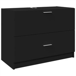 vidaXL - Waschbeckenunterschrank Schwarz 78x37x59 cm Holzwerkstoff