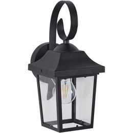 Beliani Außenwandleuchte Schwarz aus Metall Außenbeleuchtung Gartenbeleuchtung Wandlampe Outdoor Modernes Design für Garten