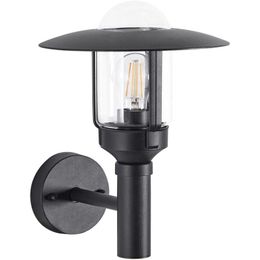 Beliani Außenwandleuchte Schwarz aus Metall Außenbeleuchtung Gartenbeleuchtung Wandlampe Outdoor Modernes Design für Garten