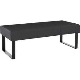 Sitzbank Home Affaire "Oliver" Sitzbänke Gr. B/H/T: 140cm x 50cm x 62cm, Kunstleder, Bank ohne Rueckenlehne, schwarz (schwarz, schwarz) Breite 140cm, mit Metallgestell