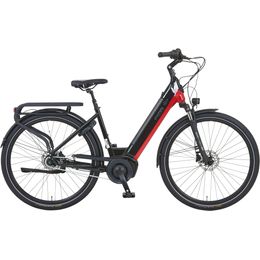 E-Bike Prophete "Geniesser 4.9" E-Bikes Gr. 48cm, 28 Zoll (71,12cm), schwarz (schwarz, rot) Pedelec, Elektrofahrrad für Damen u. Herren