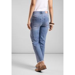 Comfort-fit-Jeans Street One Gr. 27, Länge 28, blau (light blue soft wash) Damen Jeans High Waist