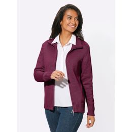 WITT Damen Strickjacke mit 2-Wege-Rei&szlig;verschluss, fuchsia, Gr&ouml;&szlig;e 50