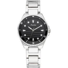 Quarzuhr, silber (silberfarben, schwarz), ANISTON JEWELRY & WATCHES, Armbanduhren, Damen, Armbanduhr, Damenuhr, analog, neue Kollektion