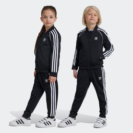 Trainingsanzug adidas originals "SST TRACKSUIT" Gr. 110, schwarz Kinder Sportanzüge