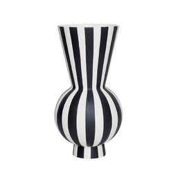 Oyoy - Toppu Vase, Ø 14,5 x H 28 cm, weiß / schwarz