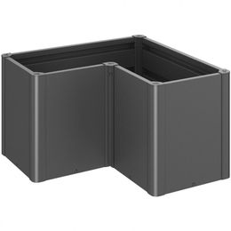 BioHort Pflanzbeet Belvedere L-Form dunkelgrau-metallic, L 100, Midi (61 cm)