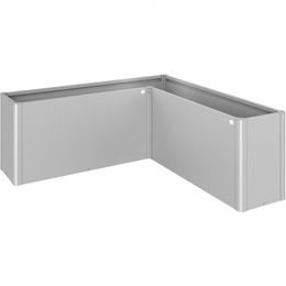 BioHort Pflanzbeet Belvedere L-Form silber-metallic, L 200, Maxi (77 cm)