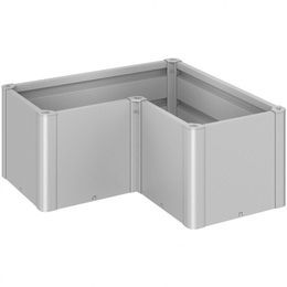BioHort Pflanzbeet Belvedere L-Form silber-metallic, L 100, Mini (45 cm)