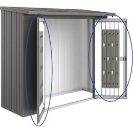 BioHort Türpaket Kaminholzregal Woodstock quarzgrau-metallic, 230 (229x171 cm)