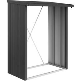 BioHort Kaminholzregal Woodstock dunkelgrau-metallic, 150 (157x199x102 cm)