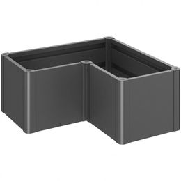 BioHort Pflanzbeet Belvedere L-Form dunkelgrau-metallic, L 100, Mini (45 cm)