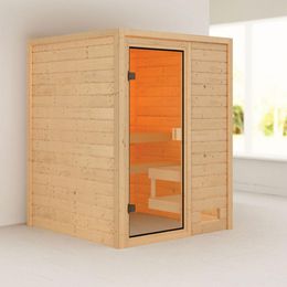 Karibu Woodfeeling Sauna Sandra, ohne Ofen, ohne Dachkranz