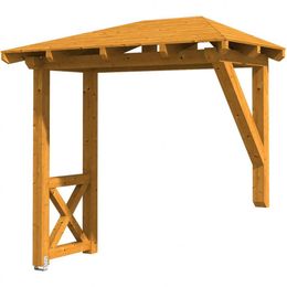 Skan Holz Vordach Wismar Dach mit Seitenteil Eiche Hell, Typ 3