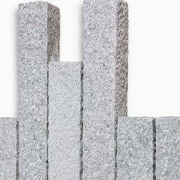 Seltra Natursteine Palisaden BRAVO RUSTIQUE Granit edelgrau Herkunft China, 12x12 cm, 30 cm