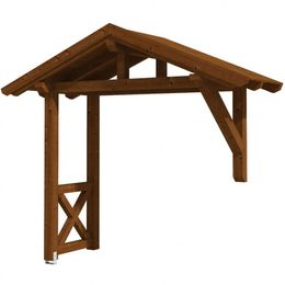 Skan Holz Vordach Stralsund Dach mit Seitenteil Nussbaum, Typ 3