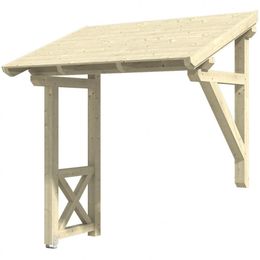Skan Holz Vordach Paderborn Dach mit Seitenteil Natur, Typ 3