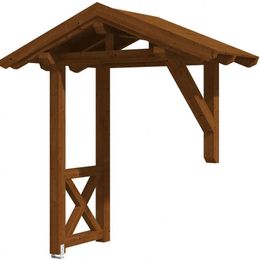 Skan Holz Vordach Siegen Dach mit Seitenteil Nussbaum, Typ 3
