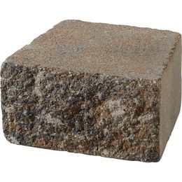 KANN Bruchsteinmauer Vermont muschelkalk-nuanciert Mauerabdecksteine, Radienstein 15&deg; (28,3x21,7x25 cm)
