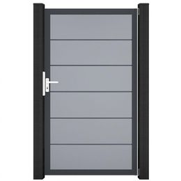 GroJa Einzeltor BasicLine Premium PVC-Steckzaun Silbergrau , Anthrazit DB 703