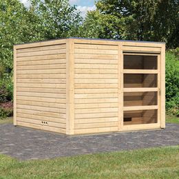 Karibu Saunahaus Cuben Naturbelassen, ohne Ofen