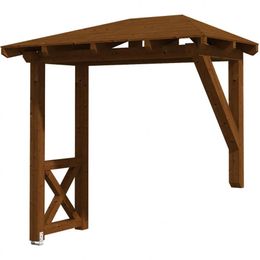 Skan Holz Vordach Wismar Dach mit Seitenteil Nussbaum, Typ 3