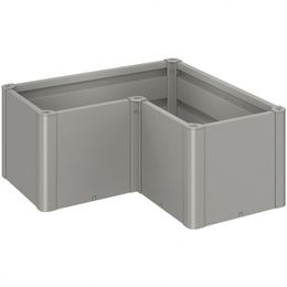 BioHort Pflanzbeet Belvedere L-Form quarzgrau-metallic, L 100, Mini (45 cm)