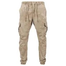 Cargohose Urban Classics "Urban Classics Herren Camo Cargo Jogging Pants" Gr. 42, Normalgrößen, beige (sand camouflage) Herren Hosen