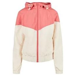 Anorak Urban Classics "Urban Classics Damen Ladies Arrow Windbreaker" Gr. 4XL, pink (palepink, sandweiß) Damen Jacken