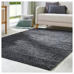 Hochflor-Teppich ANDIAMO "Chicago", grau (anthrazit), B:160cm H:40mm L:230cm, Obermaterial: 100% Polypropylen, Teppiche, Uni Farben, weich & kuschelig, ideal im Wohnzimmer & Schlafzimmer