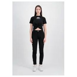 Muscleshirt Alpha Industries "Alpha Industries Women - T-Shirts Knotted Crop T Wmn" Gr. XL, schwarz (black) Damen Shirts