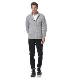 Strickjacke Rusty Neal Gr. M, grau Herren Strickjacken mit asymmetrischem Reißverschluss